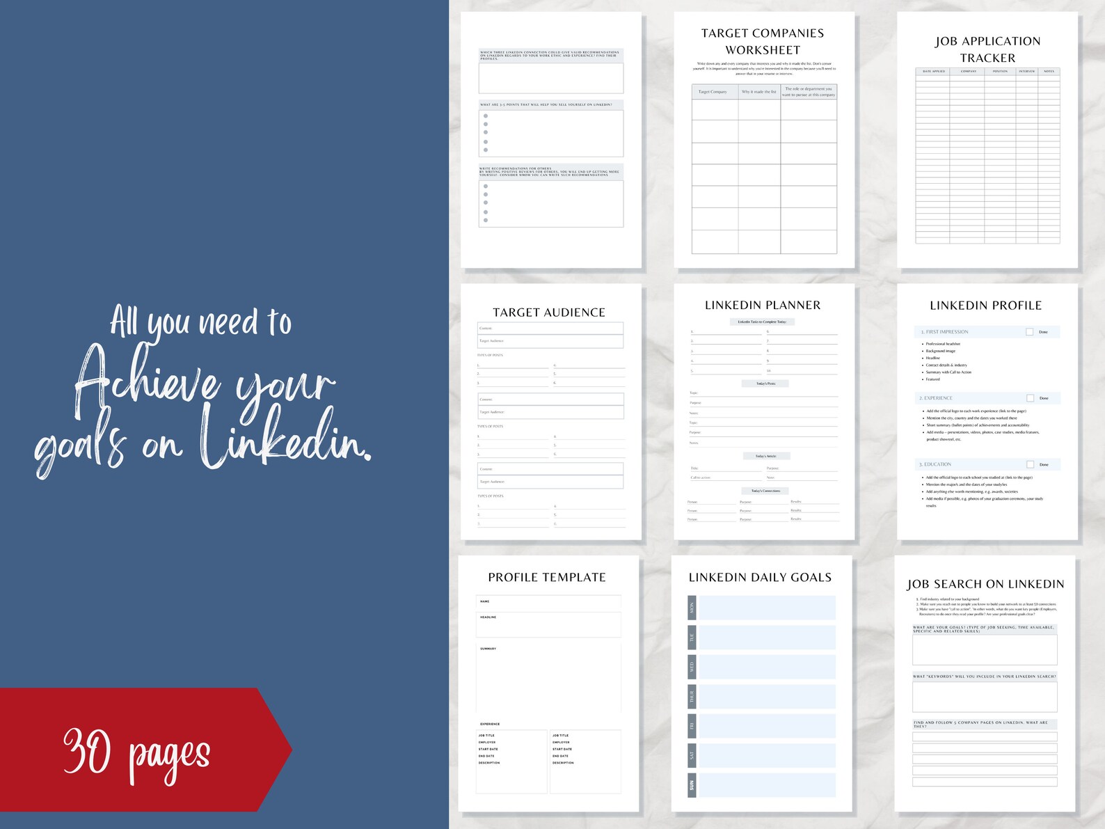 Linkedin Marketing Planner. Linkedin Strategy Worksheet 30 Pages PDF ...