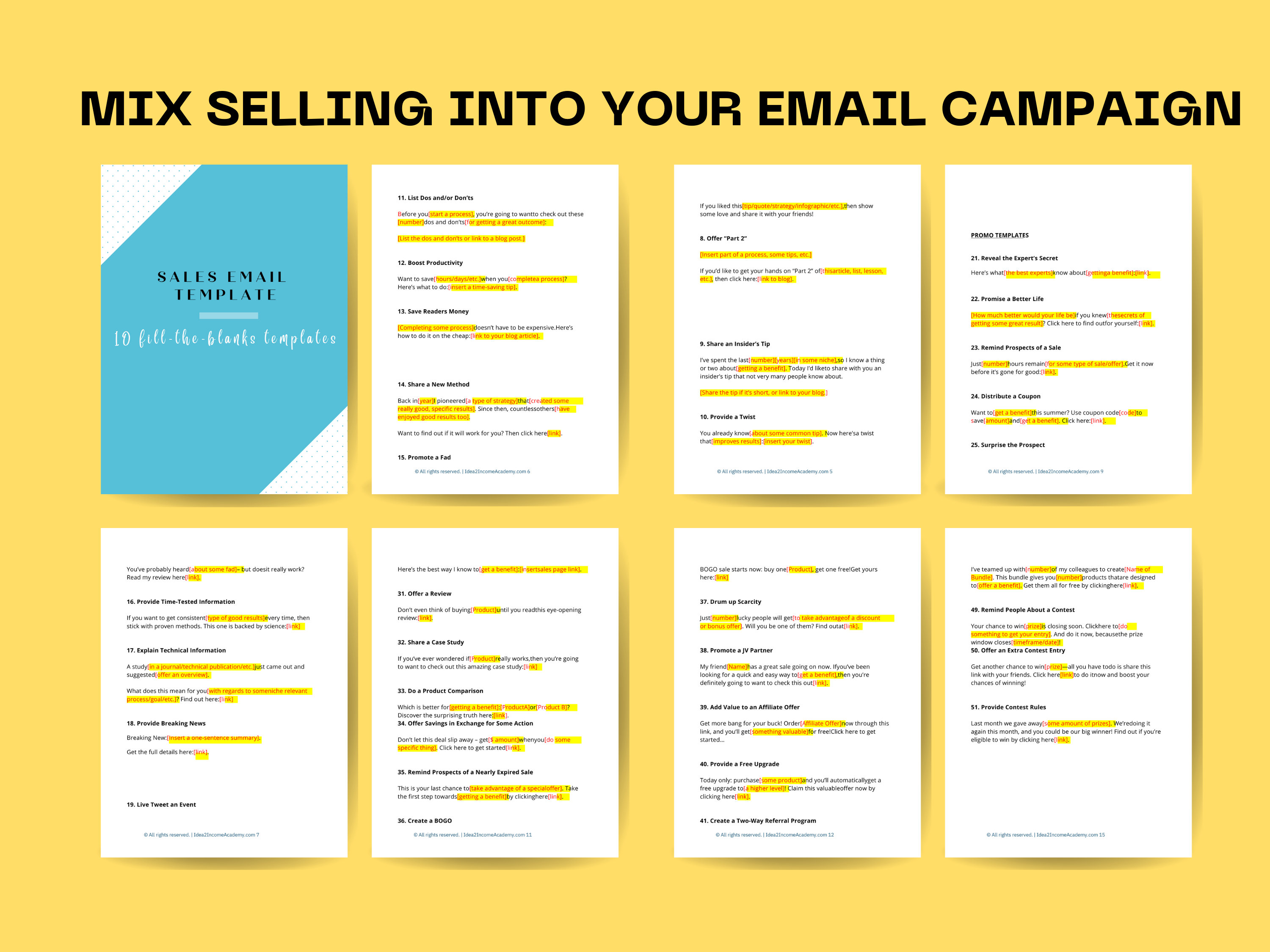 Sales Email Templates X9 Promotional Scripts Prewritten Scripts for ...