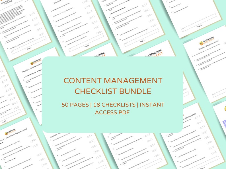 X18 Content Management Checklist Bundle 50 Pages Checklist Bundle ...