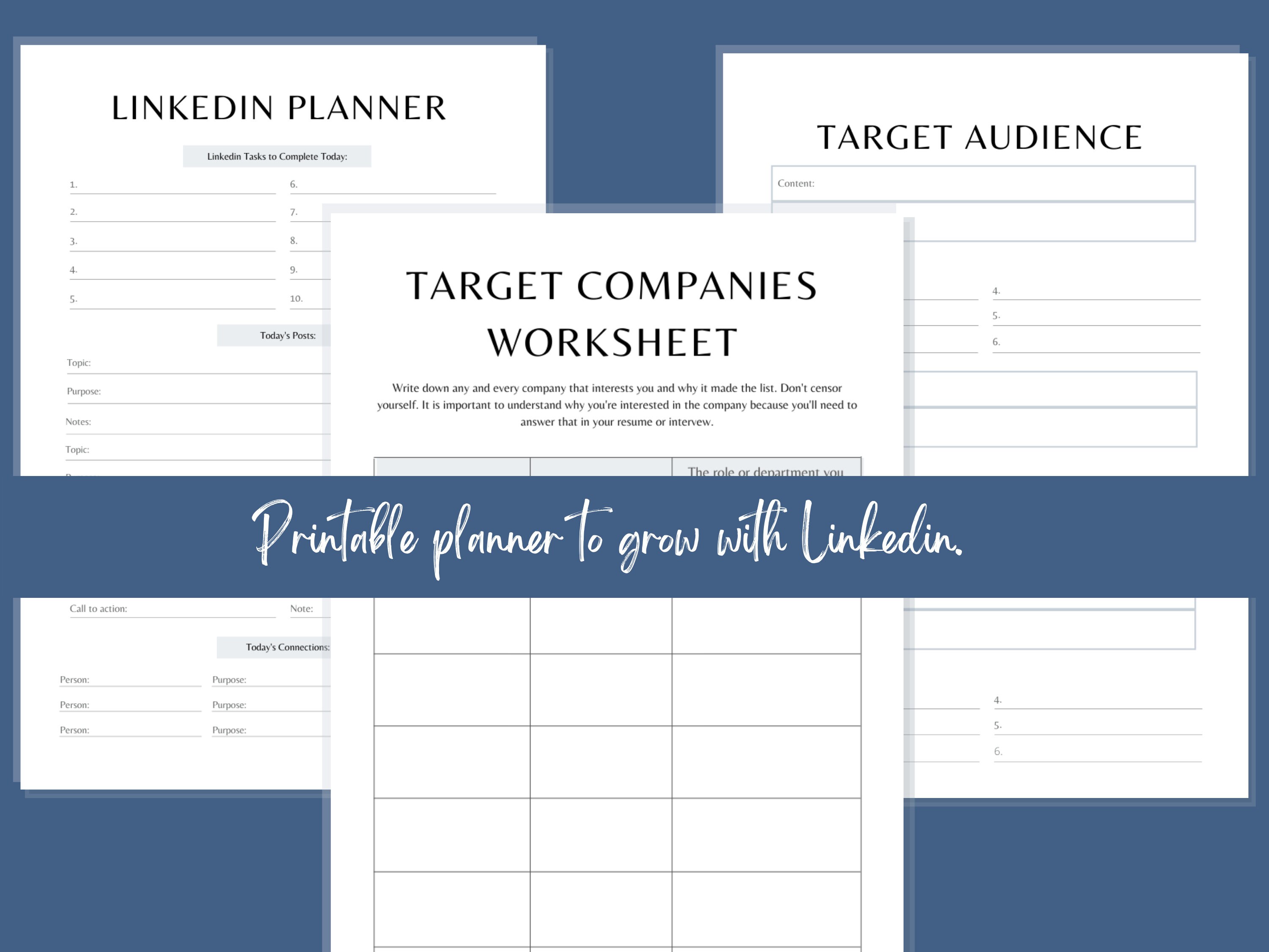 Linkedin Marketing Planner. Linkedin Strategy Worksheet 30 Pages PDF ...