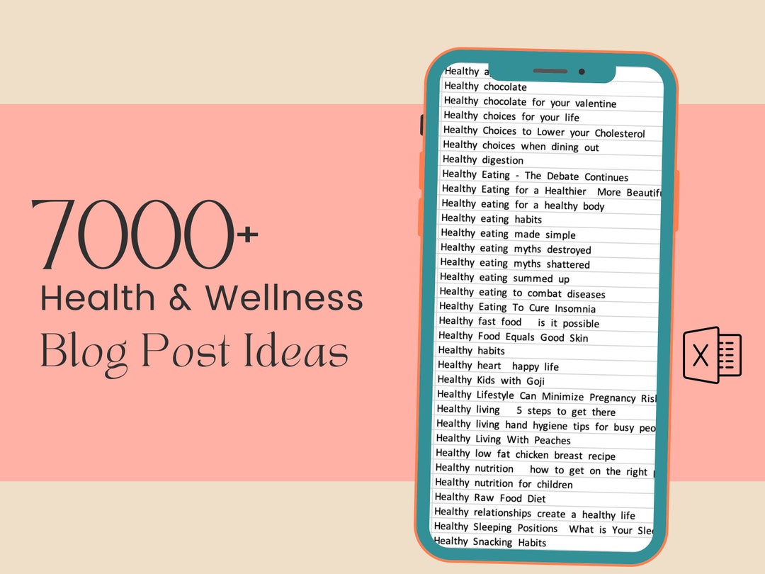 7000 Health, Fitness and Wellness Blog Post Ideas A-Z in Excel ...