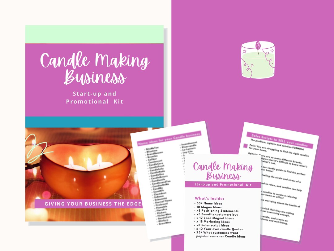 Candle Making Business Start-up and Promotional Kit Name and Slogan ...