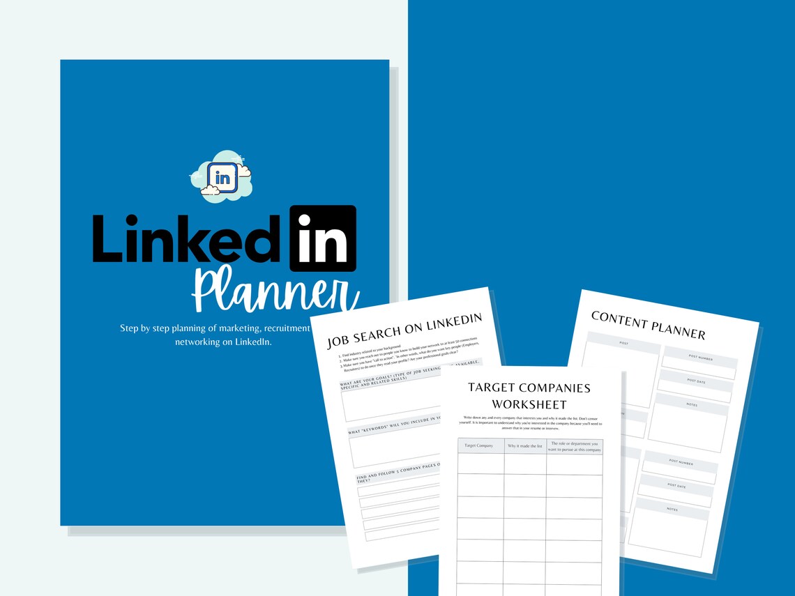 Linkedin Marketing Planner. Linkedin Strategy Worksheet 30 - Etsy