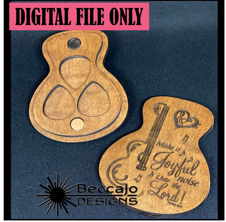 Guitar Pick Holder - Ai, Svg, Pdf, Cdr, Lbrn, Laser-ready Cut Files ...