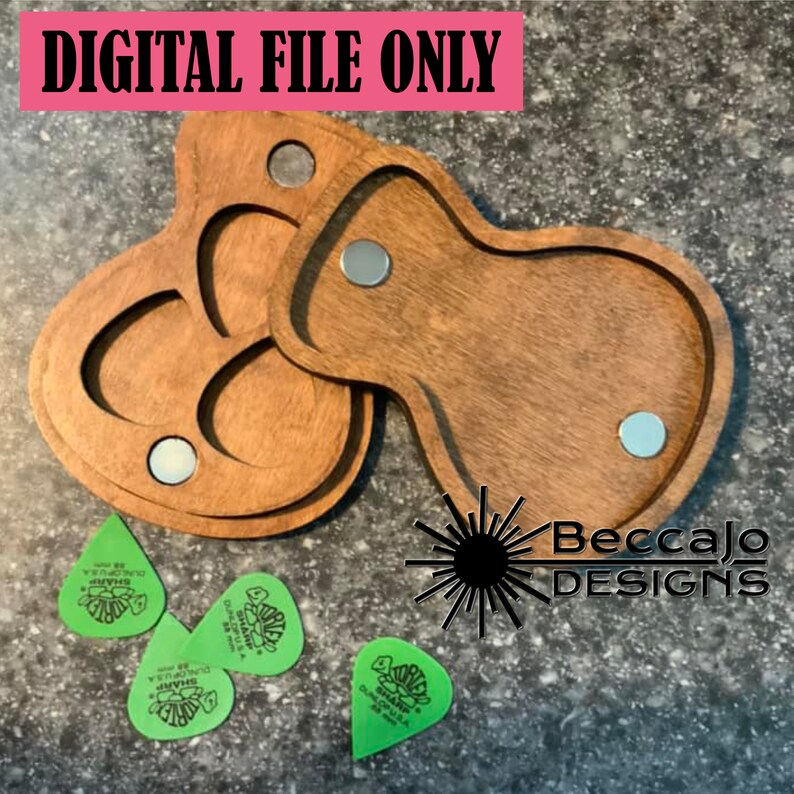Guitar Pick Holder - Ai, Svg, Pdf, Cdr, Lbrn, Laser-ready Cut Files ...