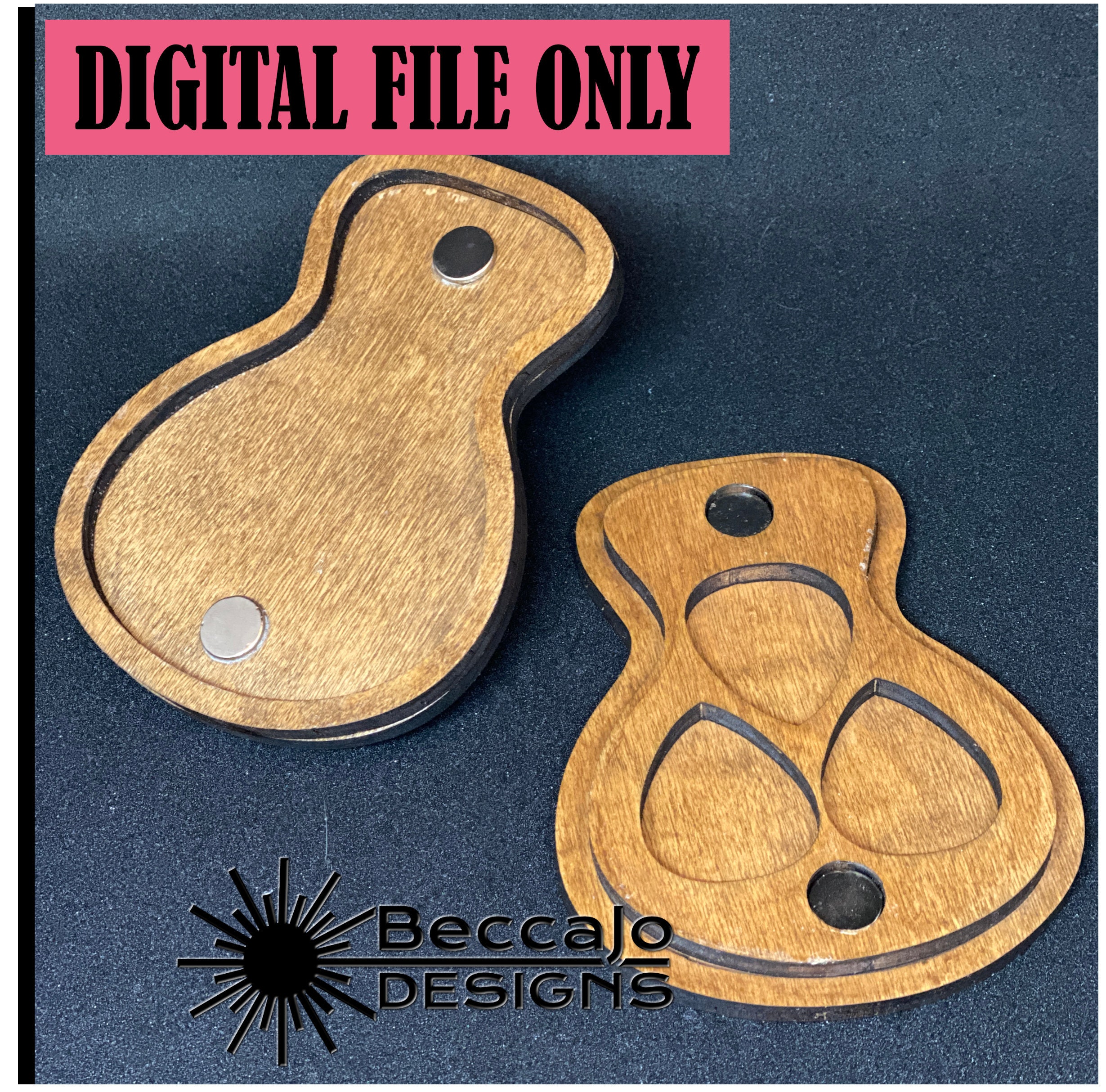 Guitar Pick Holder - Ai, Svg, Pdf, Cdr, Lbrn, Laser-ready Cut Files ...