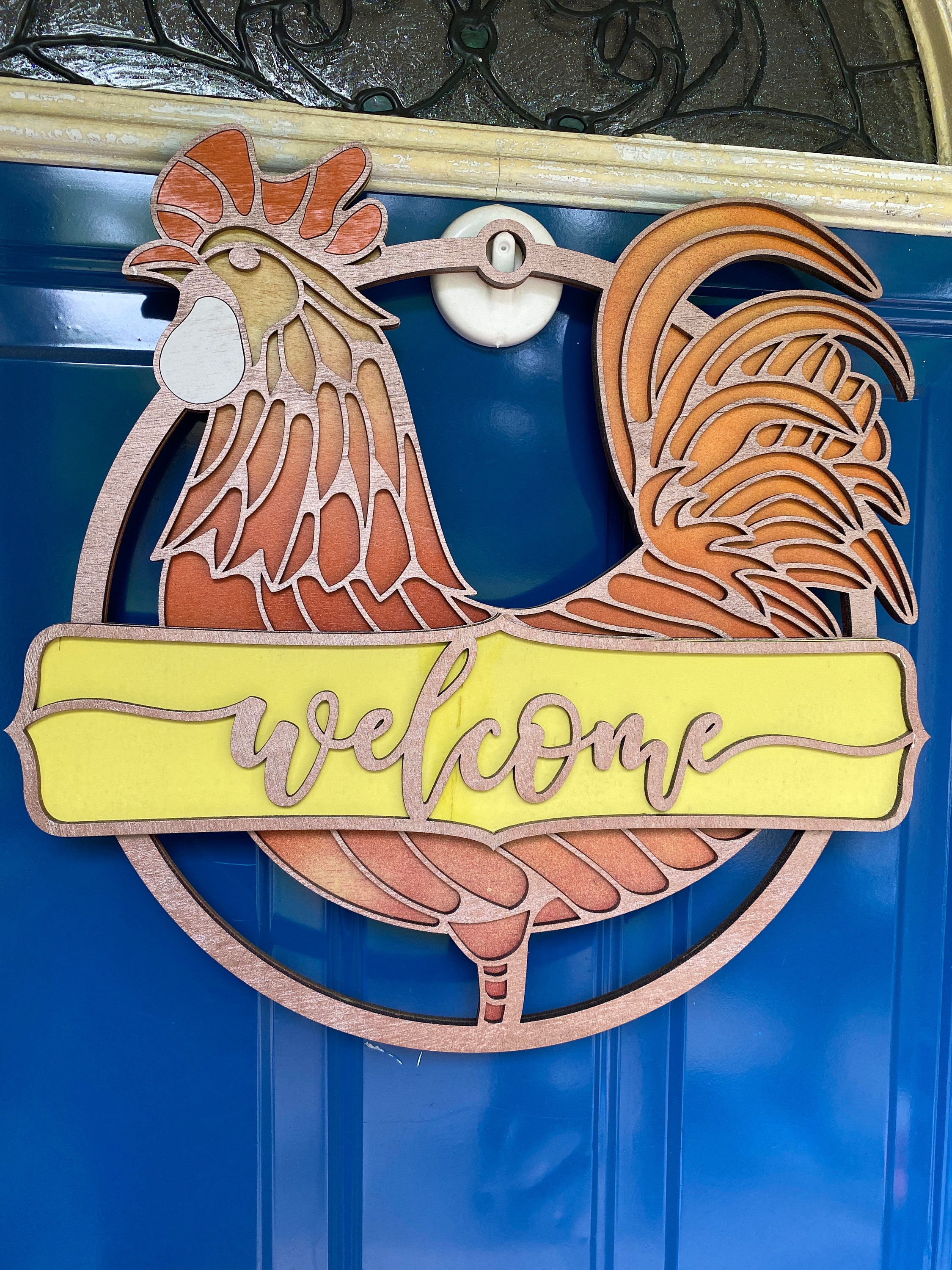 Welcome Sign Rooster Welcome Sign Door Decor Housewarming Gift - Etsy