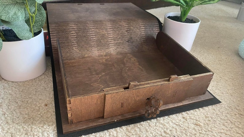 Keepsake Book Box Slide Locking Storage Box Wooden Storage | Etsy