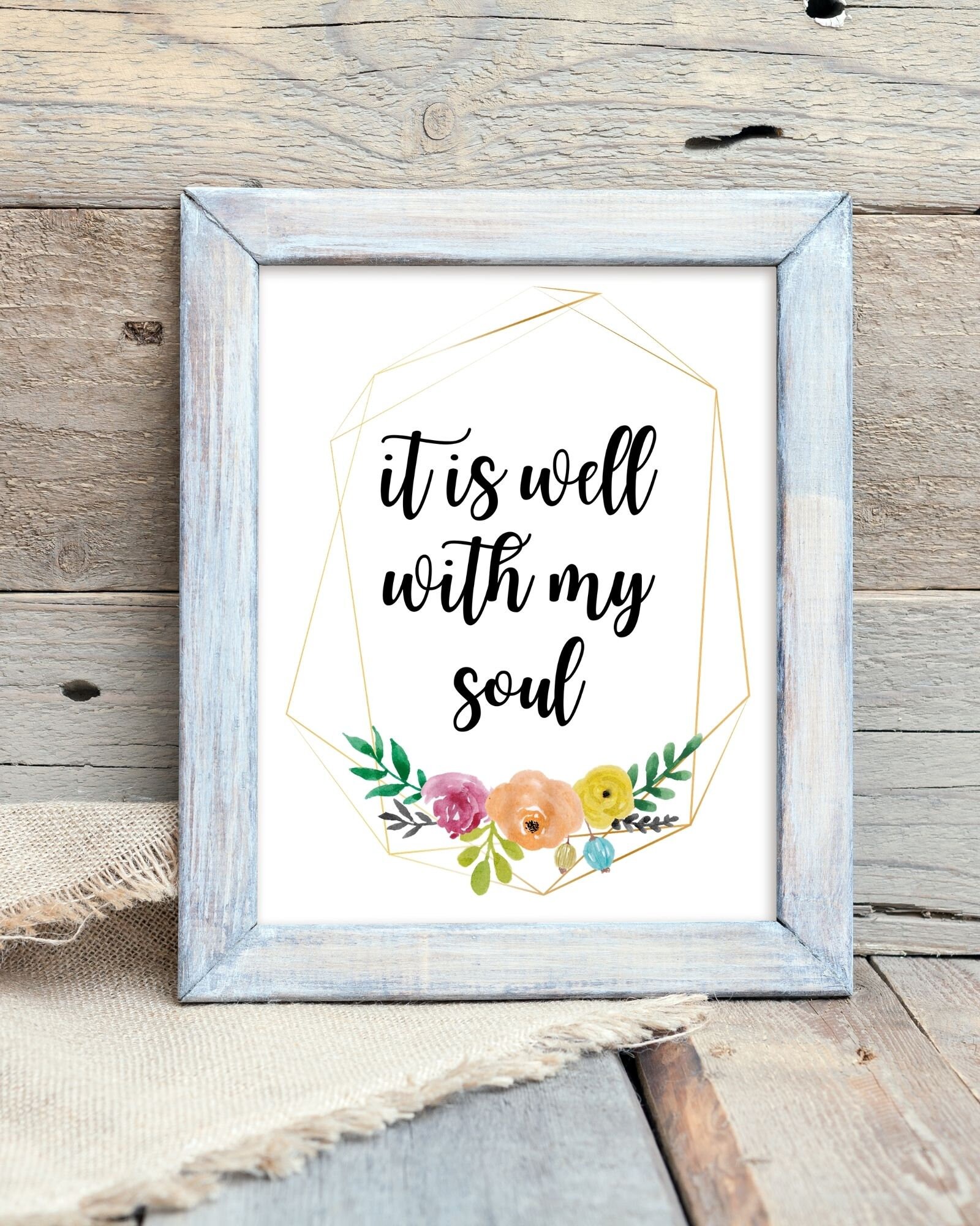 It is Well With My Soul Print | Christian Wall Art Print | Bible Verse ...