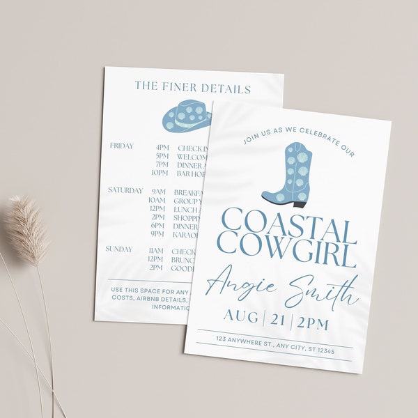 Coastal Cowgirl Bachelorette Invite - Etsy