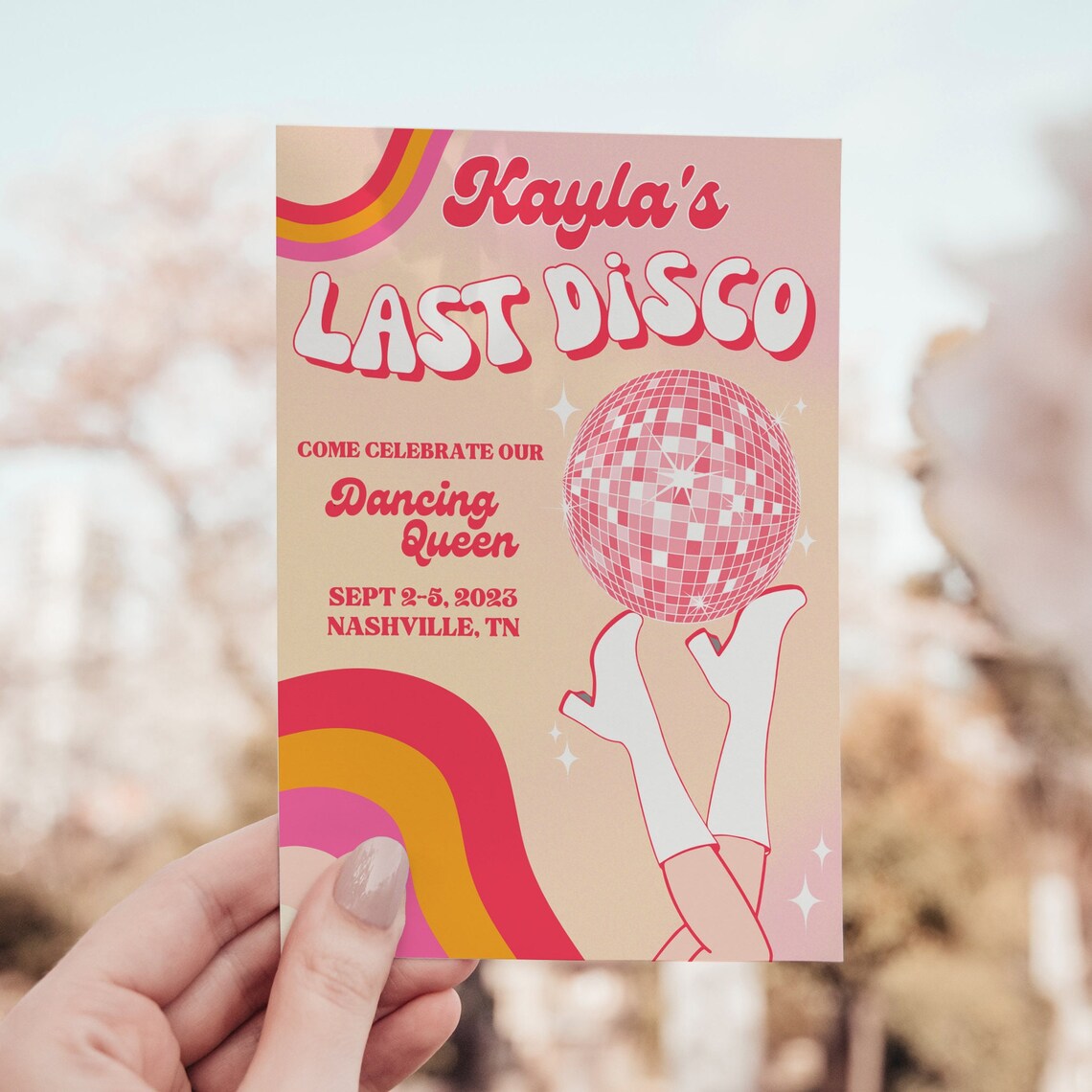 Last Disco Bachelorette Editable Invite Itinerary, Last Disco ...
