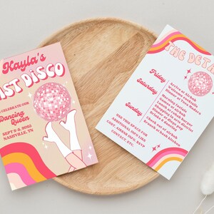 Last Disco Bachelorette Editable Invite Itinerary, Last Disco ...