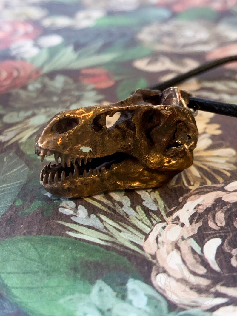 Tyrannosaurus Rex Pendant, Handcrafted Jewelry, Small Delicate Fossil ...