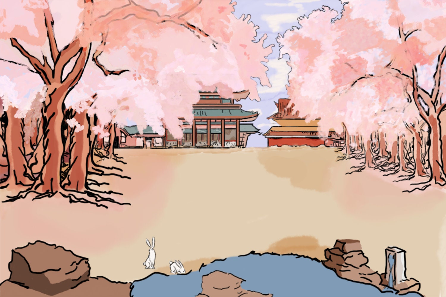 Okami Amaterasu Landscape Art Print --- Okami Art - Amaterasu Art Print ...