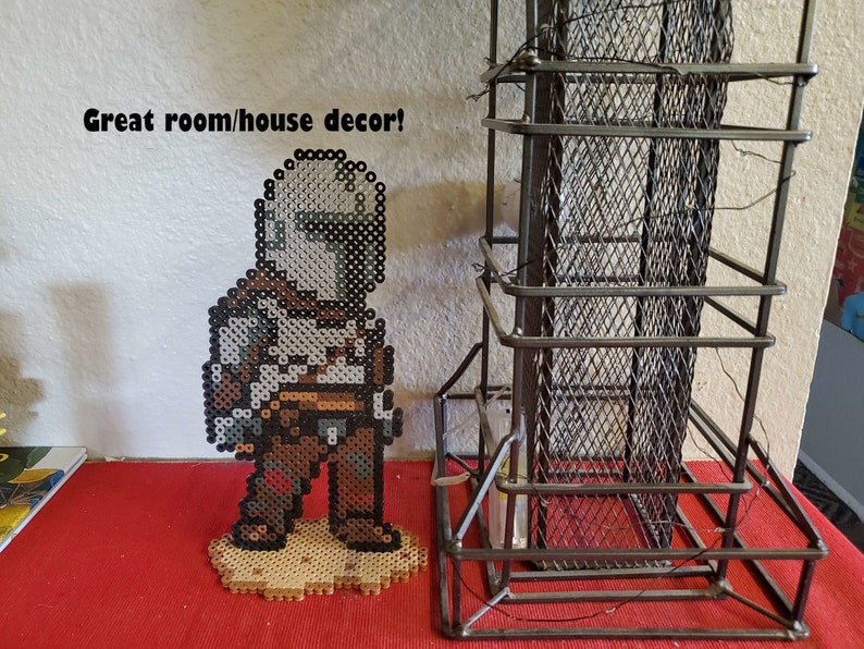 The Mandalorian Figurine Perler Bead 2D Star Wars Desk Toy - Etsy