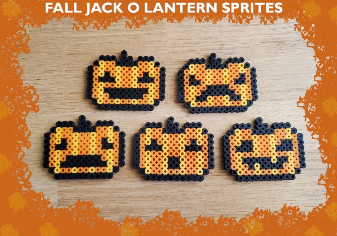 Fall Pumpkin Ornament Perler Bead Sprites Halloween Wall Decor Magnet ...