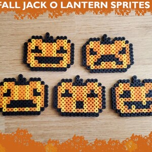 Fall Pumpkin Ornament Perler Bead Sprites Halloween Wall Decor Magnet ...