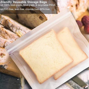 6pcs Reusable Storage Bags, Zip Lock Leakproof Container Bag,reusable ...