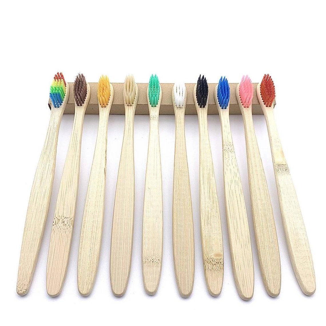 Rainbow Bamboo Toothbrushe Bamboo Toothbrushe Plastic Free | Etsy