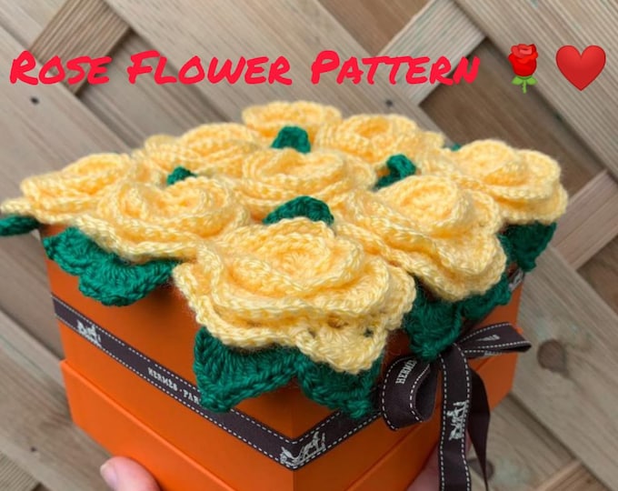 Rose Flower Crochet Pattern Instant Download PDF Pattern,easy Step by ...