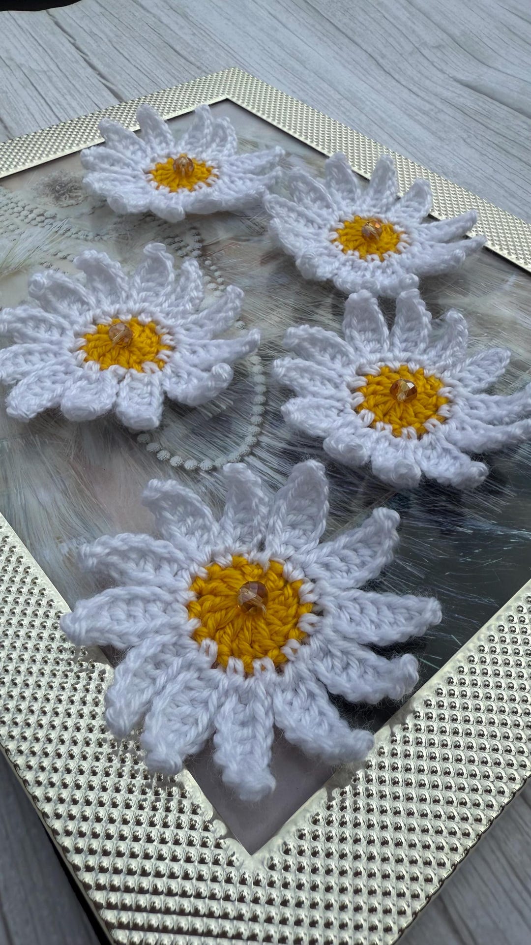 Easy Crochet Daisy Flower Applique Pattern Pdf,beginner-friendly,floral ...