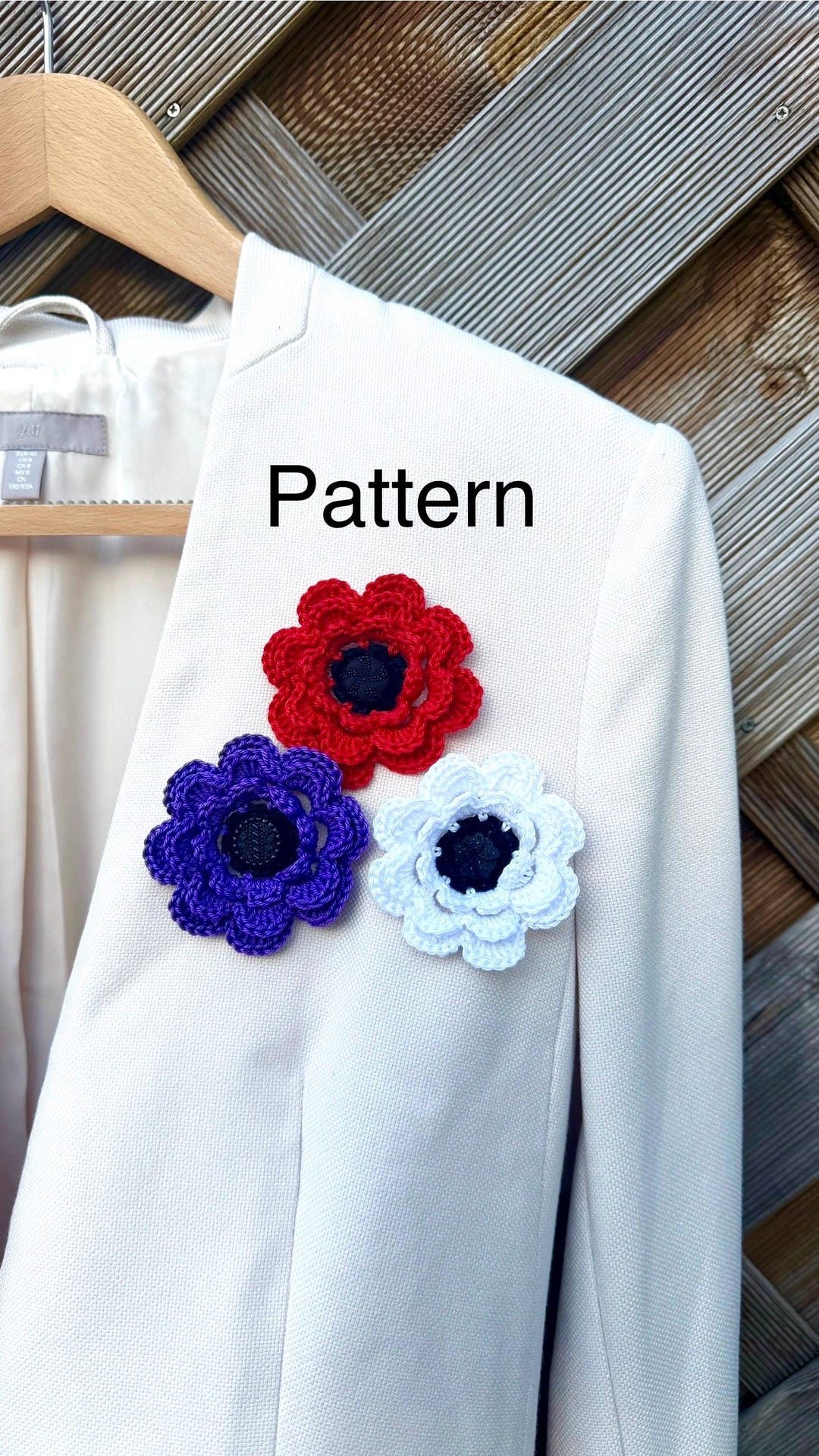 Crochet Poppy Flower Applique Pattern: Easy DIY Tutorial (PDF Download ...
