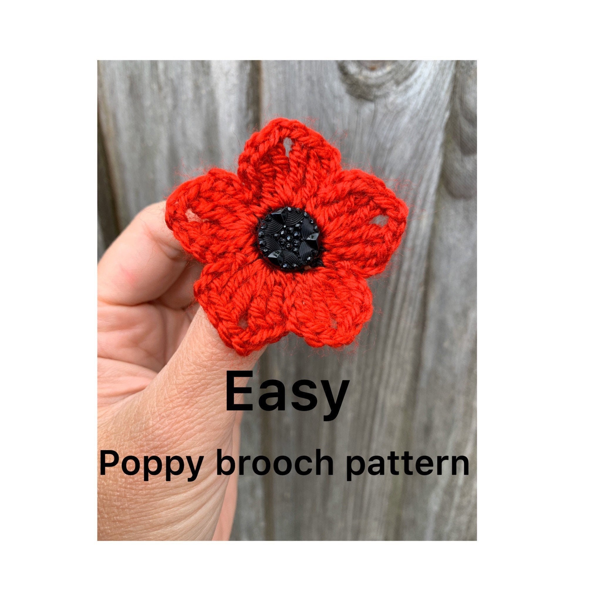 Free Crochet Poppy Brooch Pattern Poppy Pin MatayaMade
