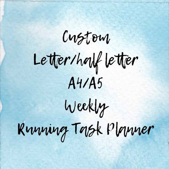 Custom Digital or Printable Weekly Running Task Planner / A4 - Etsy
