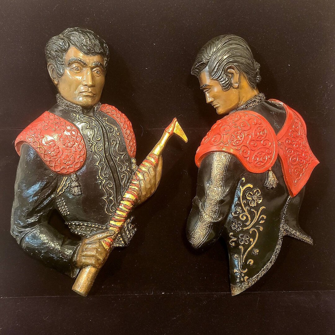Vintage 1968 Pair Sexton Cast Metal Matador Bullfighter 3D Wall ...