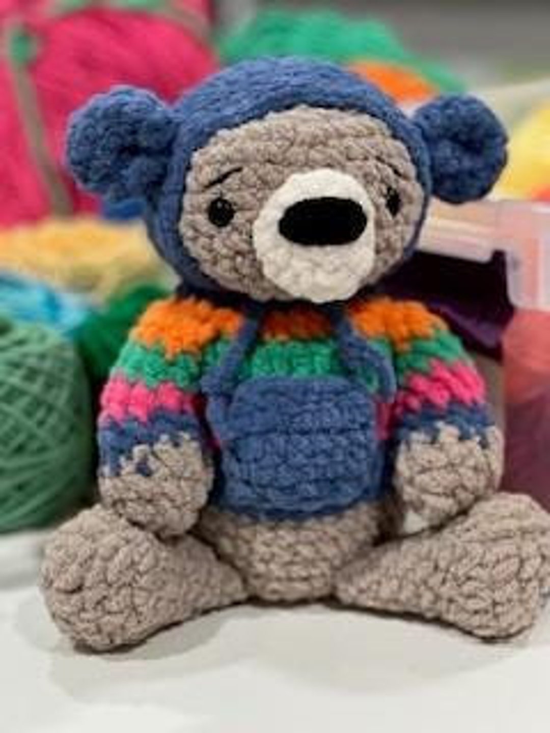 Hoodie Bear Crochet Plushie Pattern - Etsy