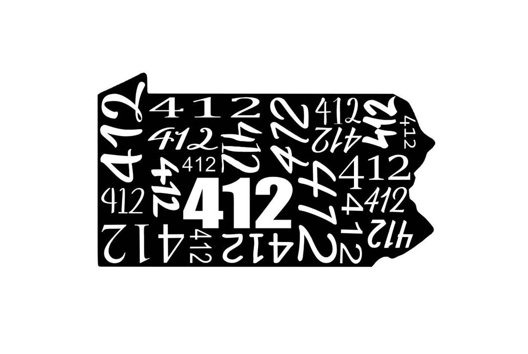 Area Code 412 Car Decal 412 Sticker Pittsburgh Sticker - Etsy