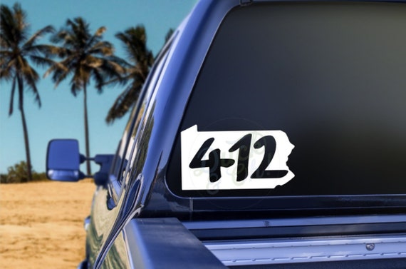 Area Code 412 Car Decal 412 Sticker Pittsburgh Sticker - Etsy