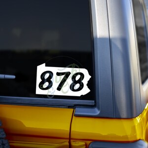 Area Code 878 Car Decal 878 Sticker Pittsburgh Decal - Etsy.de