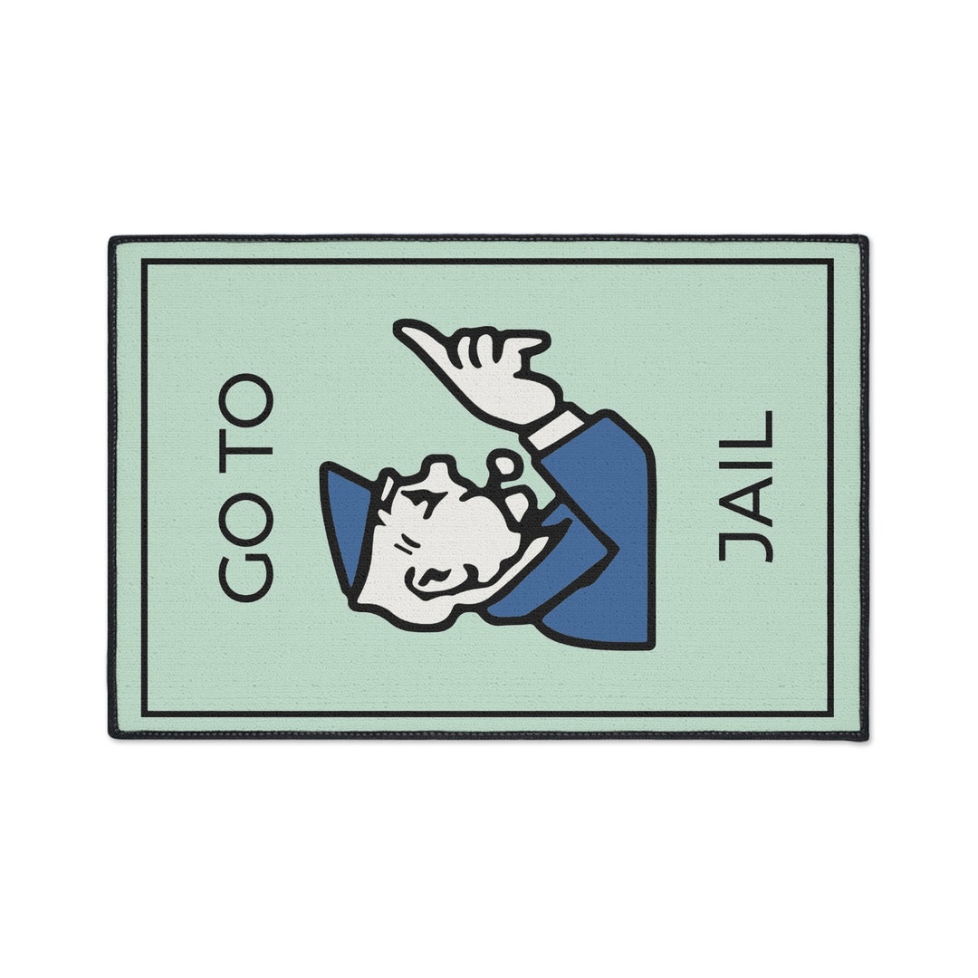 Welcome Mat Nerd Monopoly Go to Jail Board Game Room Area Rug - Etsy