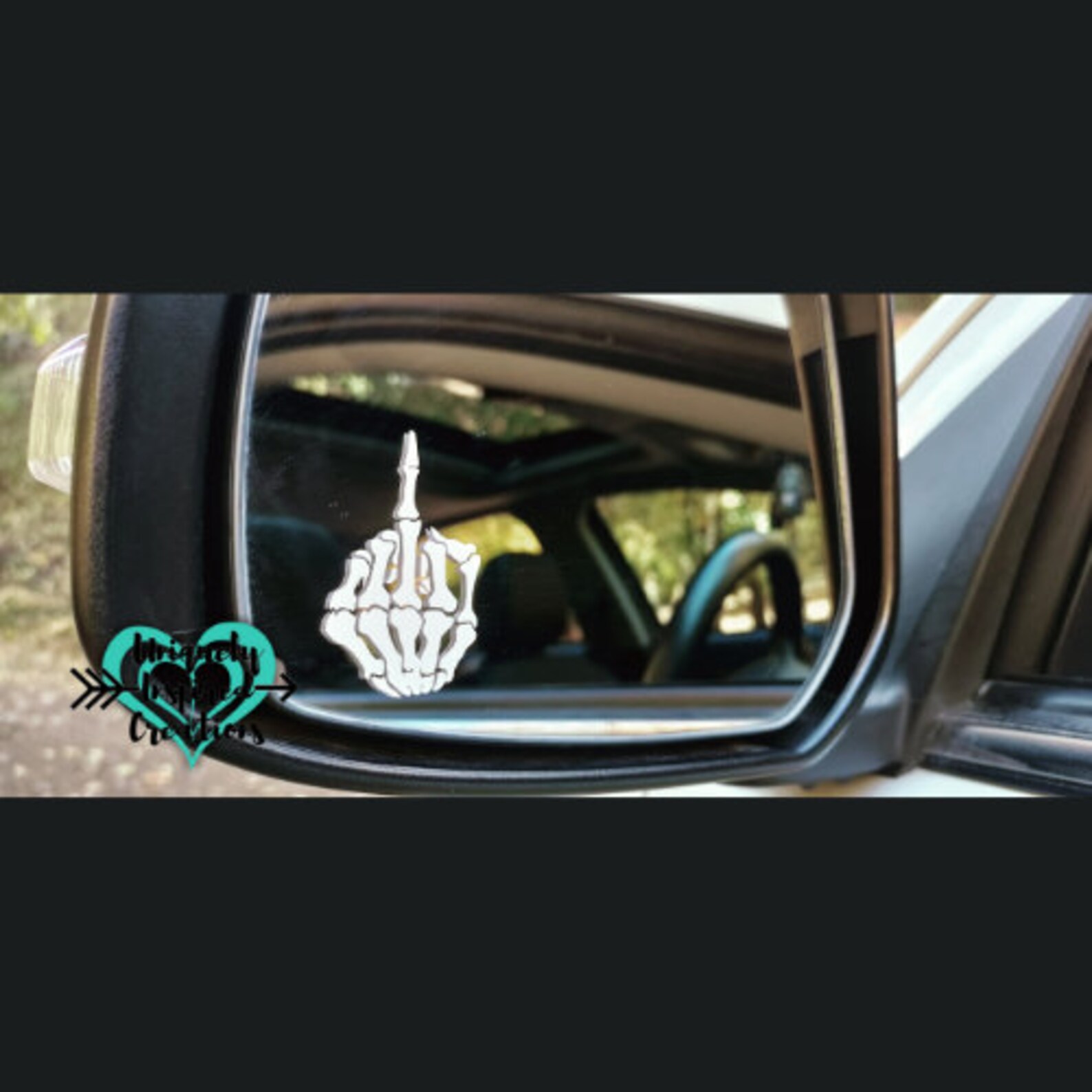 Skeleton Middle Finger Car Mirror Decal Set or Left or Right | Etsy