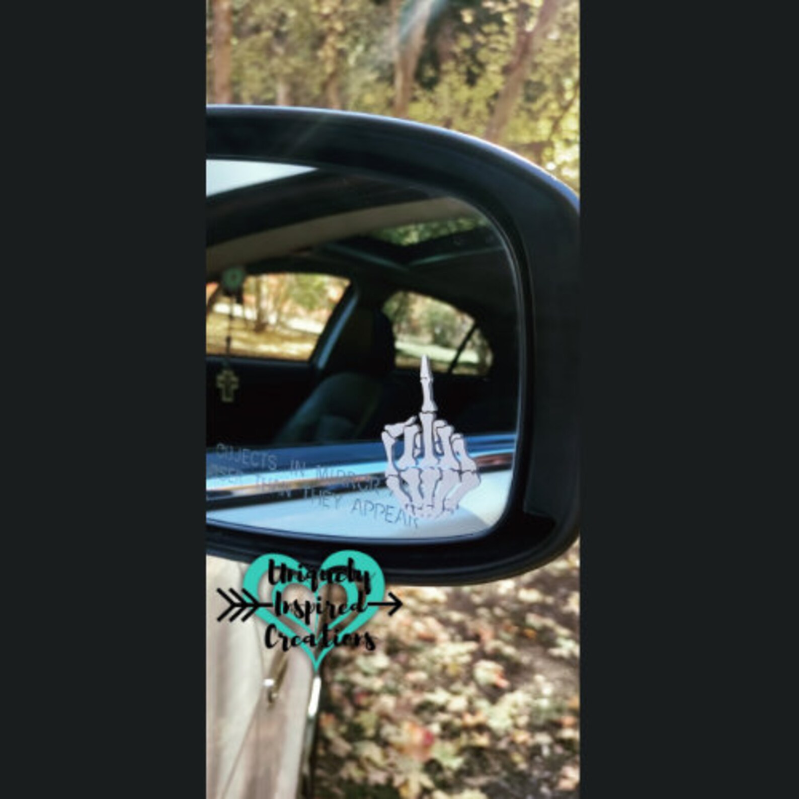 Skeleton Middle Finger Car Mirror Decal Set or Left or Right | Etsy