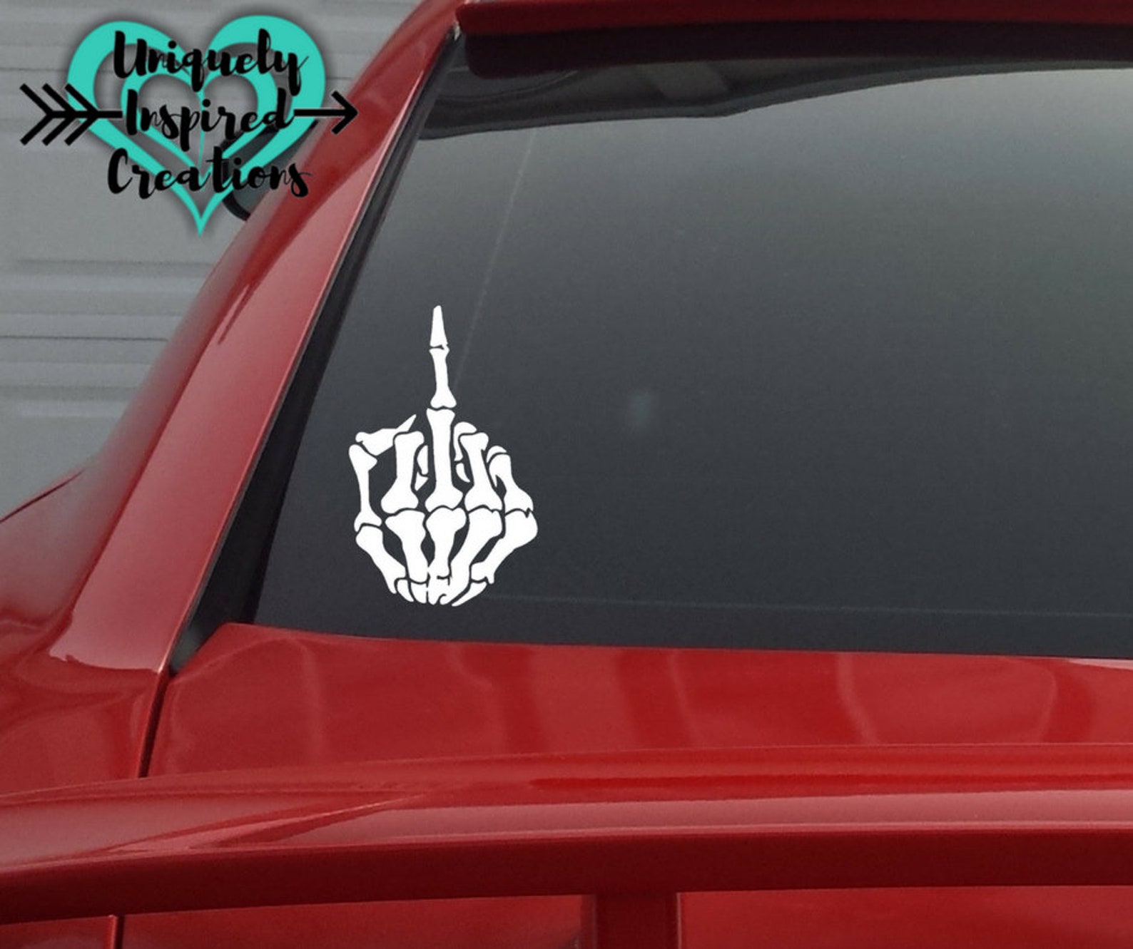 Skeleton Middle Finger Car Window Decal Left or Right or | Etsy