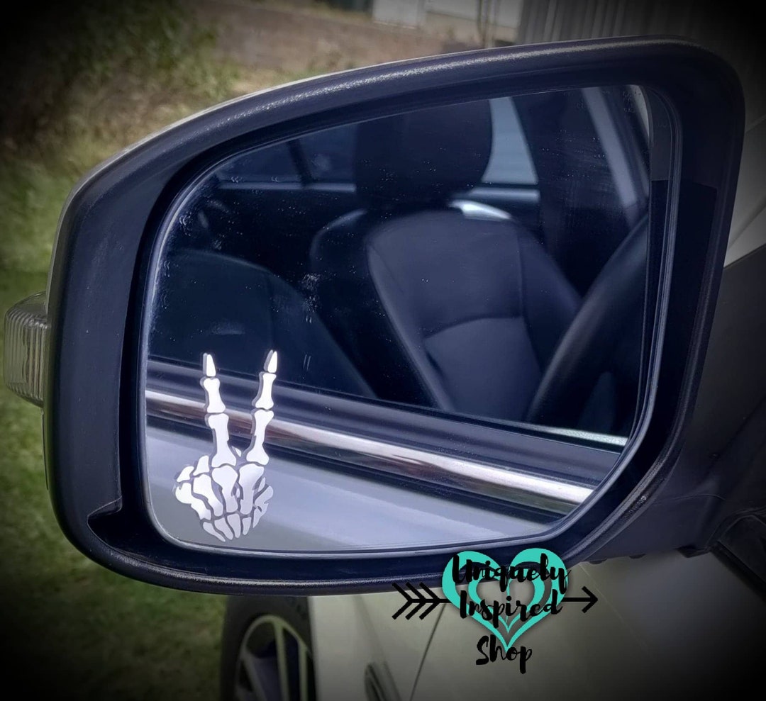 Skeleton Peace Hand Car Mirror Decals, Set or Left or Right, "peace ...