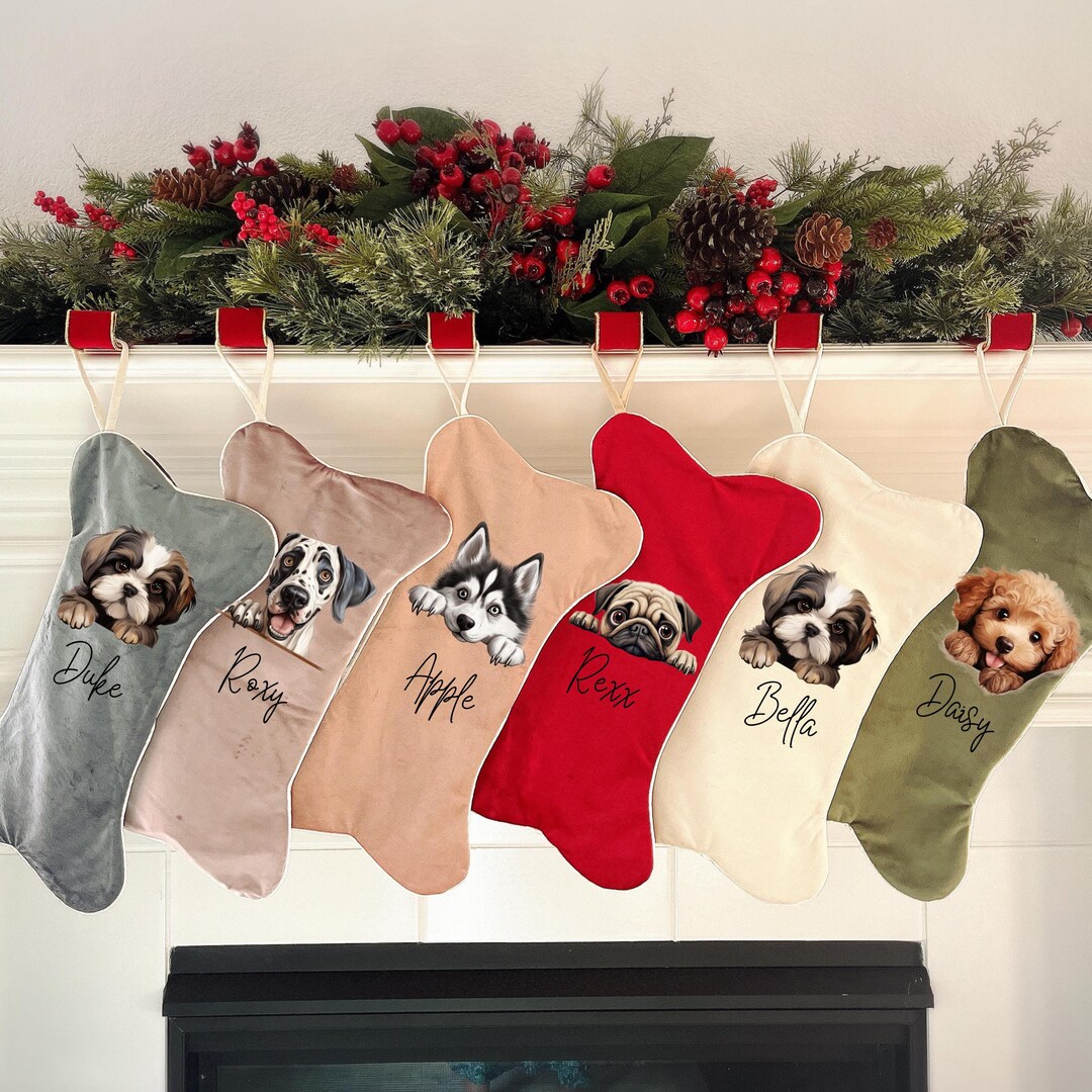 Custom Dog Bone Stocking, Custom Pet Stocking, Personalized Dog ...