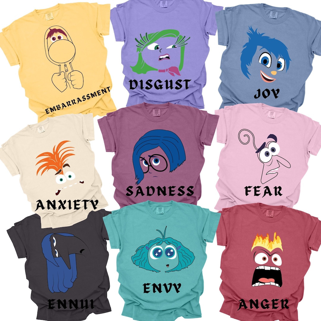 Comfort Color Inside Out Face Shirt, Emotions Shirt, Inside Out Joy ...
