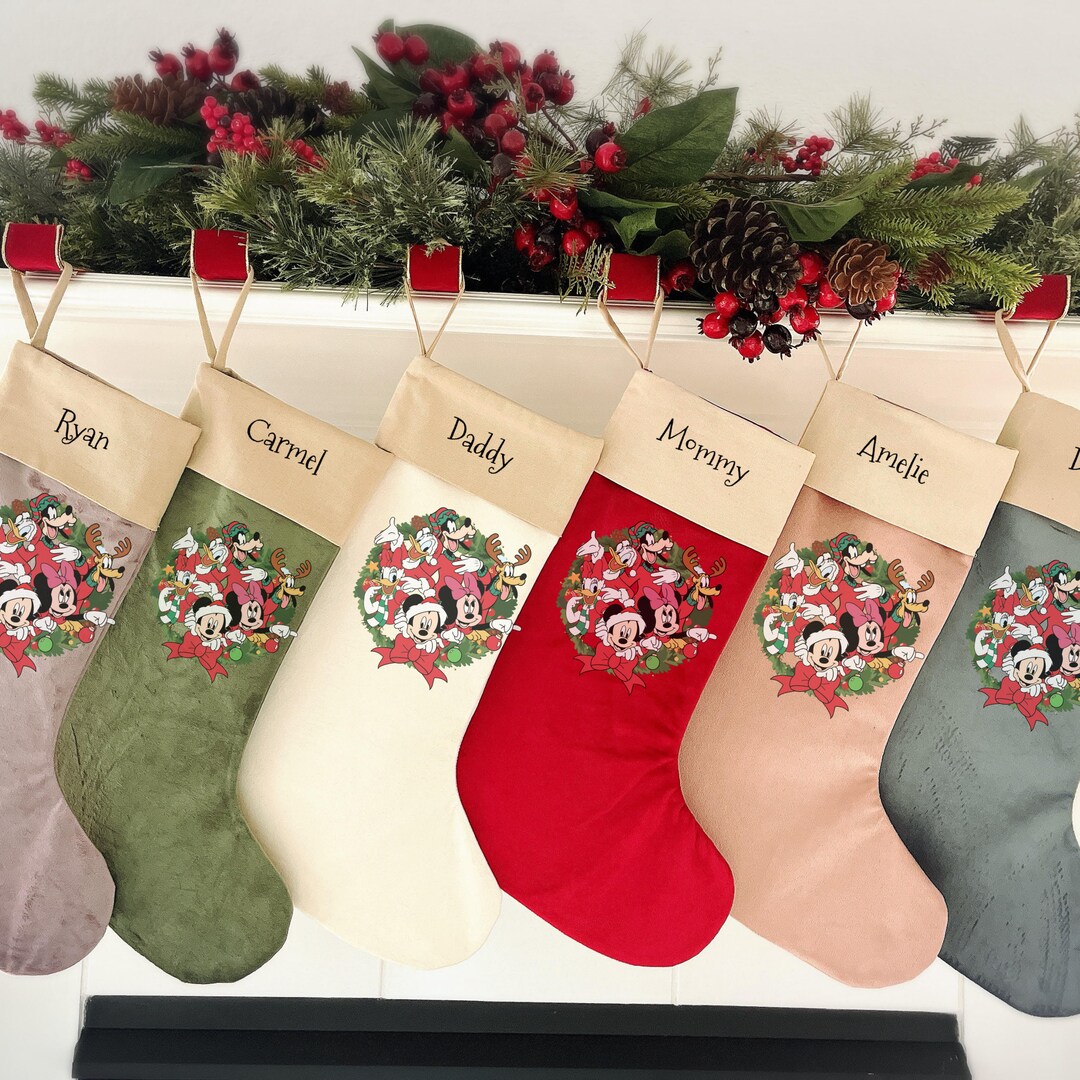 Personalized Velvet Mickey and Friends Christmas Stocking, Custom ...