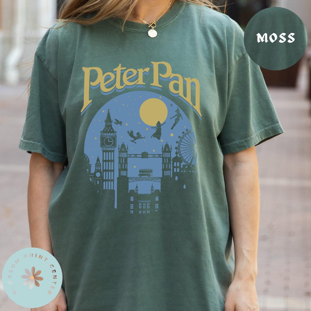 Comfort Color® Retro Disney Peter Pan Shirt, Tinker Bell Wendy Flight ...