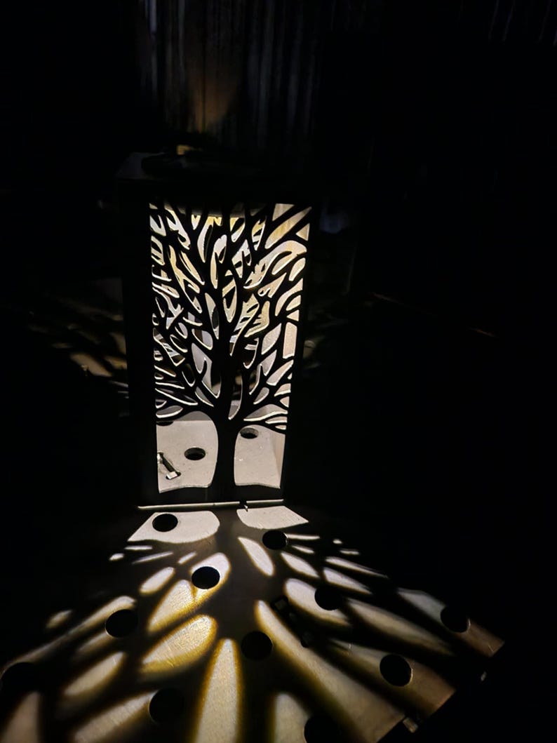 Custom Steel Solar Pathway Light: Tree Design, House Numbers - Etsy