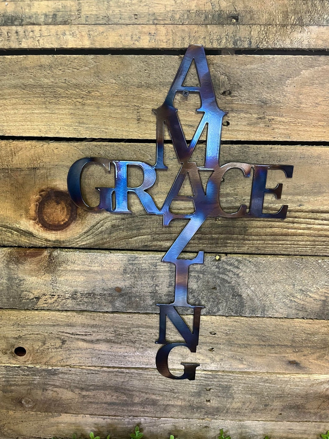 Amazing Grace Metal Wall Decor, Christian Religious Gift, Steel Art - Etsy