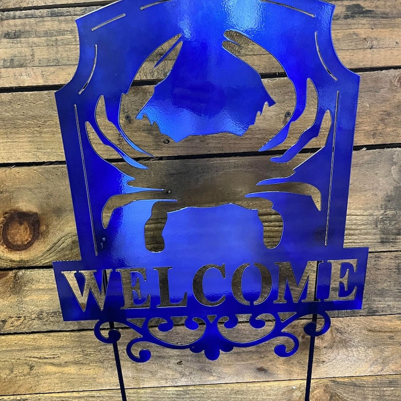 Welcome Sign Crab Metal - Etsy