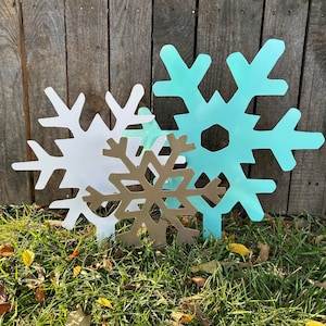 Snowflake Garden Stakes, Snow, Winter Decor, Outside Winter Decorations ...