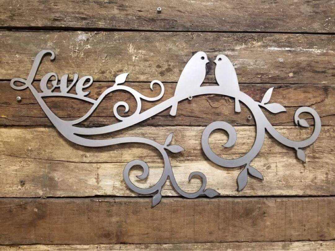 Metal Love Birds Sign, Wall Hanging, - Etsy