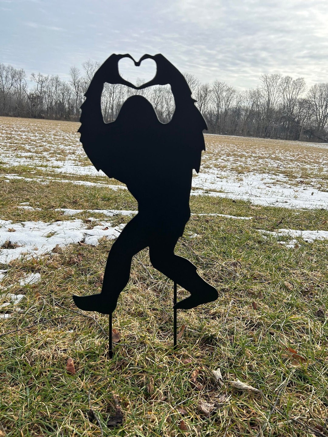 Sasquatch Love Metal Yard Art: Bigfoot Heart Sign - Etsy