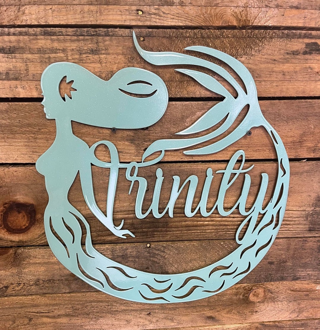 Personalized Mermaid Steel Name Sign, Metal Sign - Etsy