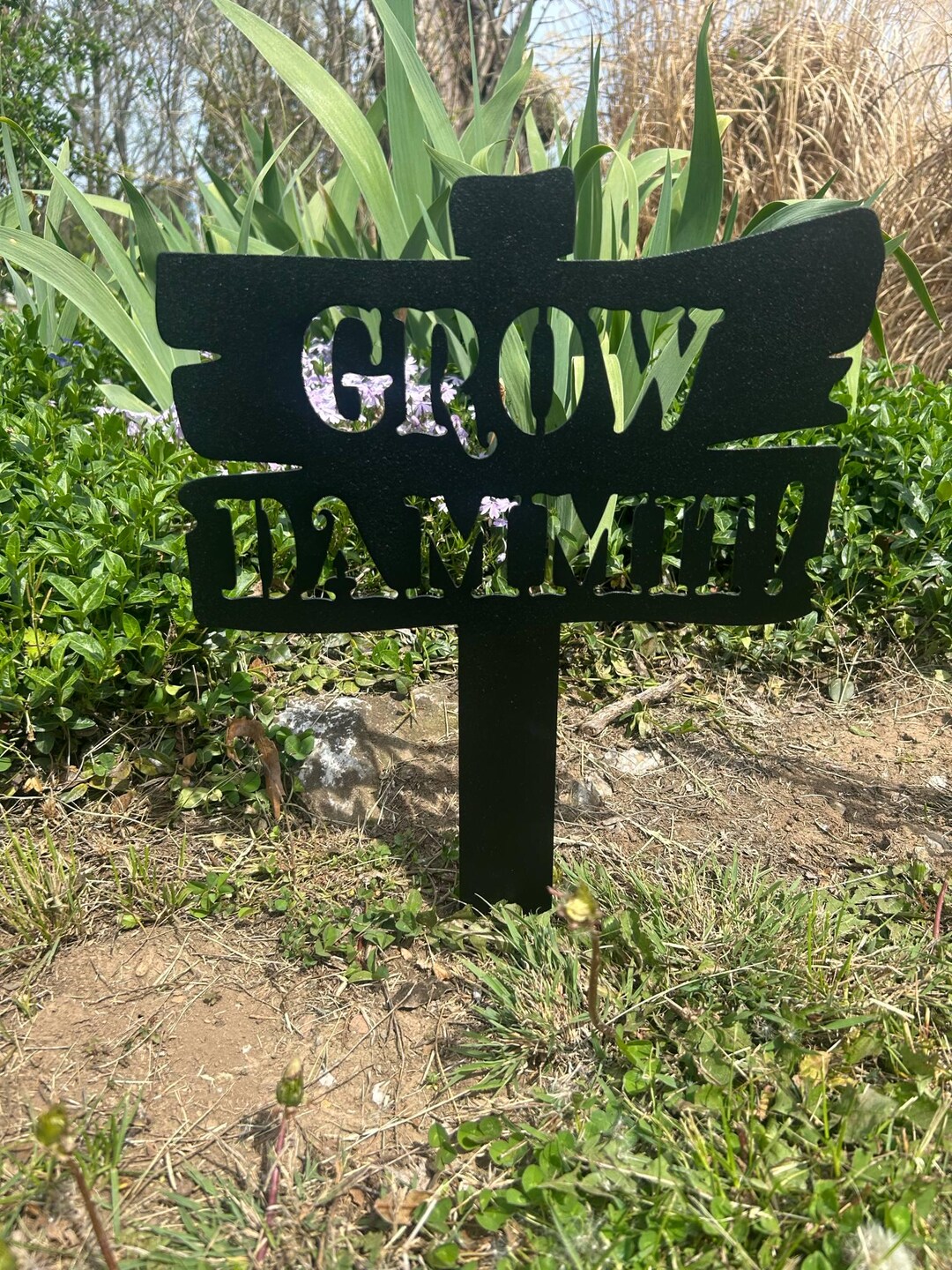 Grow Dammit, Funny Garden Sign, Metal Art, Yard Stake - Etsy